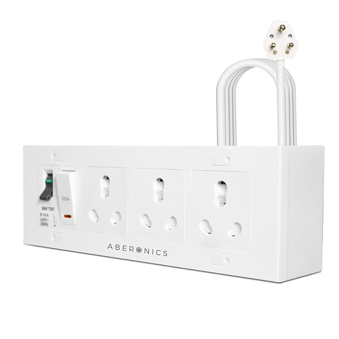 Buy Aberonics Extension Board 3 Dual Socket with MCB & ON/Off Switch ...