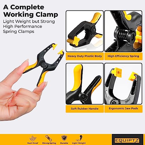 Snapklik.com : EQUIPTZ Small Spring Clamps 3 Inch - 20 Pack Clamps For ...