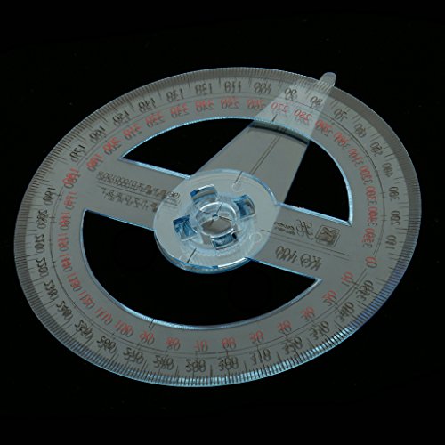 Plastic 360 Degree Protractor Ruler Angular Viewer Swing Arm School ...