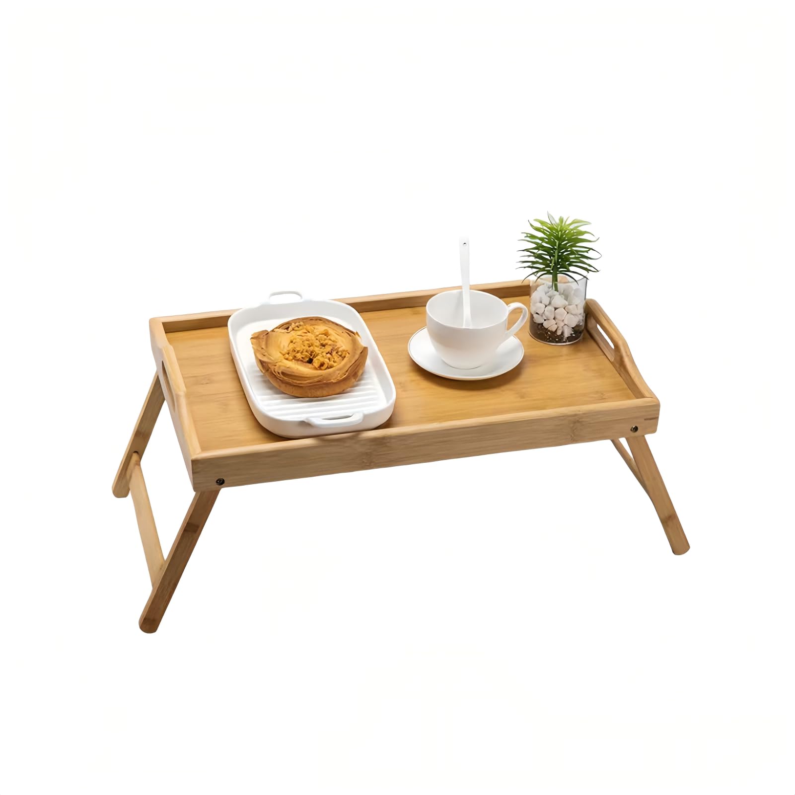 Amazon.com - Bed Table Tray with Folding Legs - Breakfast Tray Wood Bed ...