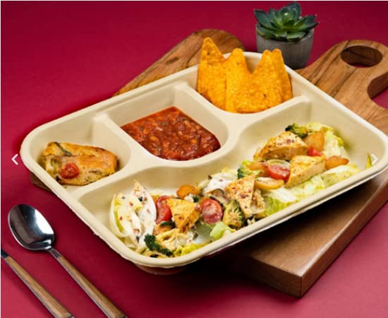 Buy VLG® 4 Compartment Sugarcane Bagasse Disposable Plates, 12 x 10 ...