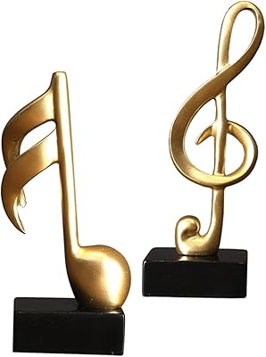 HAUCOZE 3pcs Music Note Decor Gifts Modern Sculpture Statue Musical ...