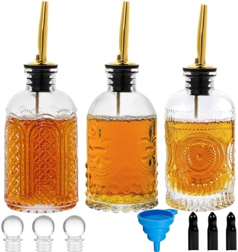 Amazon.com: Furnizone Glass Syrup Dispenser Set - 4 Pack 7oz Bottles ...