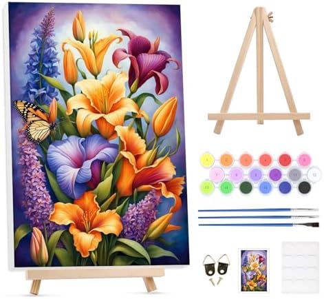 Paint by Numbers Adult Kit with Frame - Paint by Numbers for Adults ...