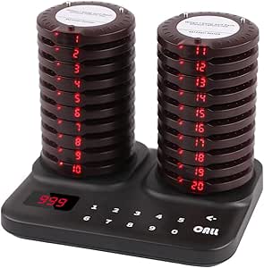 Amazon.com: AGJ Restaurant Pager System Wireless 20 Coaster Beeper ...