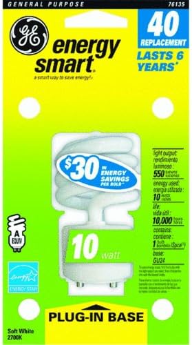 GE 13-Watt Energy Smart Fluorescent Light Bulbs, 8 Pack, 60 Watt ...