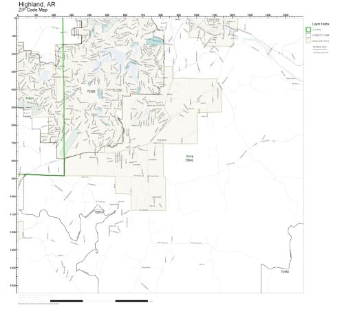 ZIP Code Wall Map of Highland, AR ZIP Code Map Not Laminated: Amazon ...