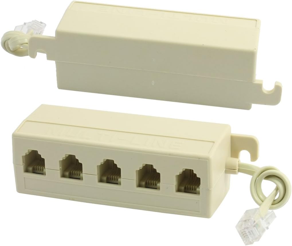Amazon.com: Uxcell RJ11 6P4C to 6P2C M-5F 5 Way Telephone Line Modular ...