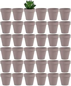 Amazon.com: Yishang 36 pcs Small Mini Grey Clay Pots, 2.5'' Terracotta ...