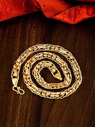Buy MEENAZ Chain for Men Boys Husband gents boyfriend Stylish golden ...