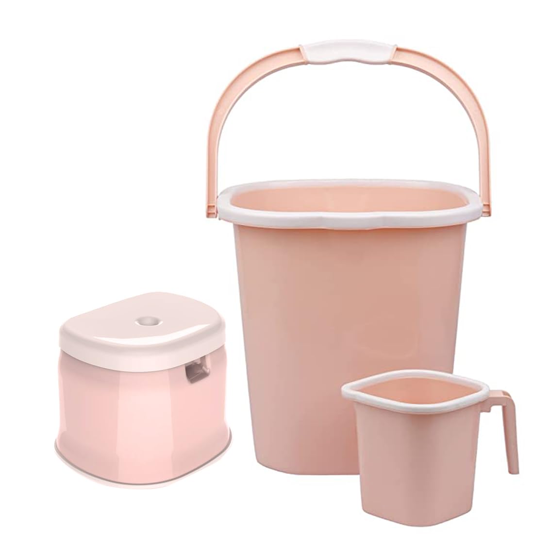 Dhwani Enterprise Square Double Moulded Unbrakable Bucket.(Light Pink ...