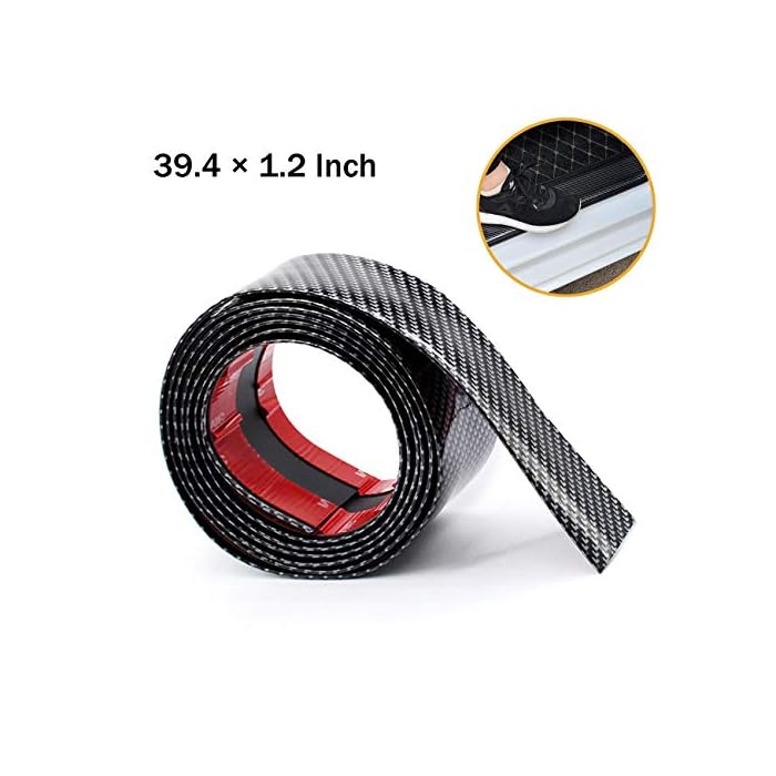Buy ALAVENTE Car Door Sill Protector Carbon Fiber Rubber Sill Guards ...