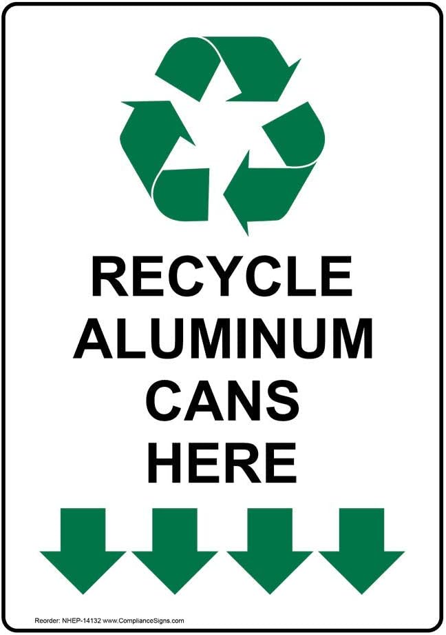 Amazon.com: ComplianceSigns.com Vertical Recycle Aluminum Cans Here ...