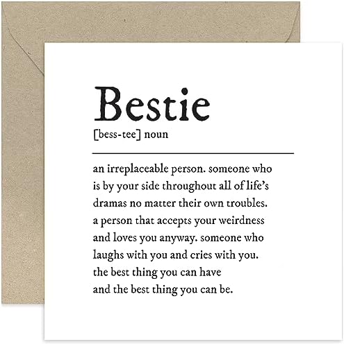 Old English Co. Bestie Definition Card for Her - Funny Best Friend ...