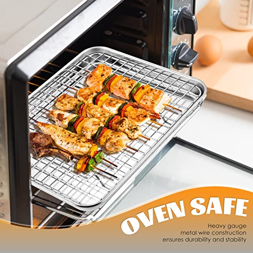 Buy Small Baking Cooling Rack Set of 2, E-far Stainless Steel Toaster ...