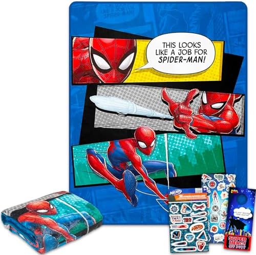 Amazon.com: Spiderman Silk Throw Blanket Go Spidey 40" x 50" : Home ...
