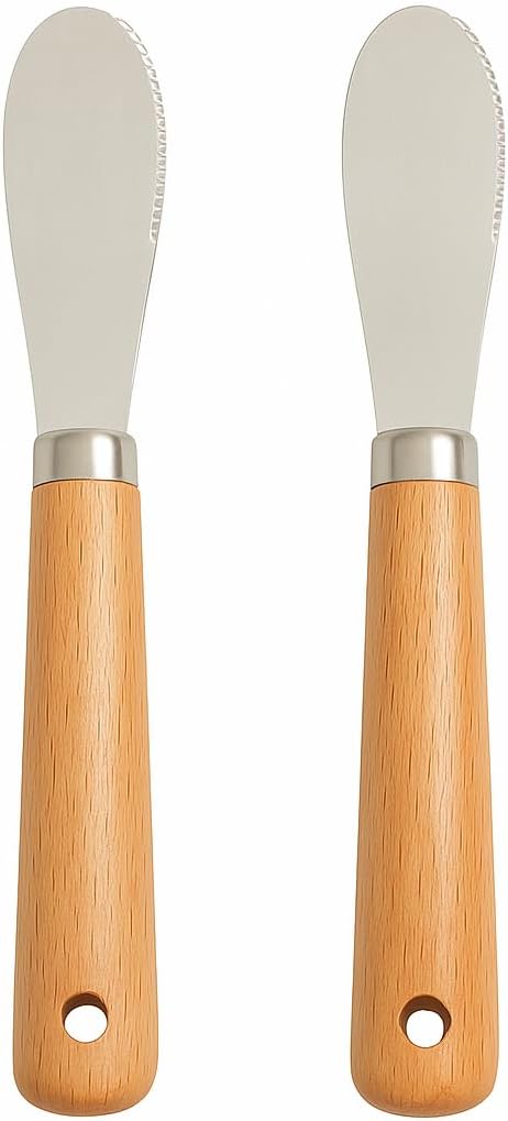 Amazon.com | LacusMare Butter Knives Set of 2, Wood Handle, Durable ...