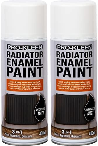 Pro-Kleen Radiator Enamel Spray Paint Anthracite Matt 2 x 400ml - Heat ...
