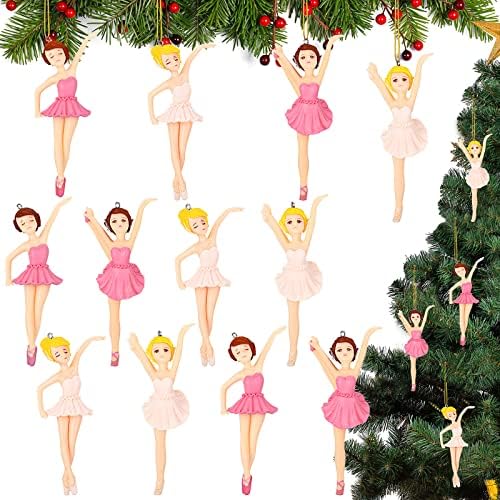 24 Pcs Ballerina Christmas Tree Ornament Decorations Christmas Resin ...