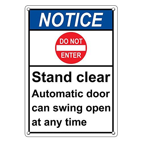 Weatherproof Plastic Vertical ANSI Notice Stand Clear Sign with English ...