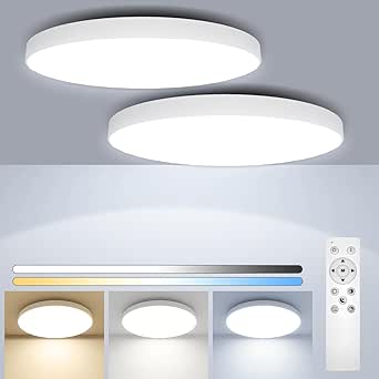 zemty 2 Pack Dimmable LED Flush Mount Ceiling Light Fixtures with ...