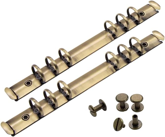 Amazon.com : NatSumeBasics 2pcs A5 Binder Rings Bronze Metallic ...