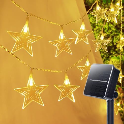 Solar String Lights Camping, Star Solar Powered Twinkle Lights Outdoor ...