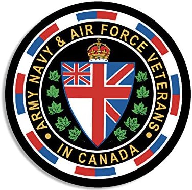 Amazon.com: Round Canadian Army Navy & Air Force Veterans Logo Sticker ...