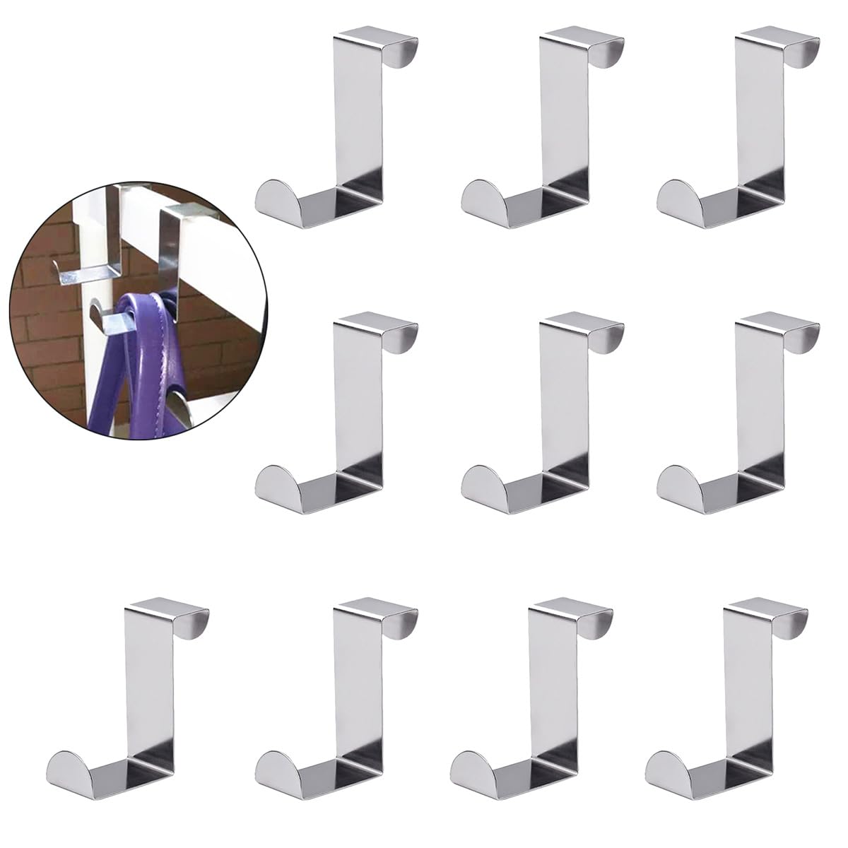 Amazon.com: Xzhixiao 10pcs Stainless Steel Over Door Hooks, Z-Shaped ...