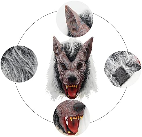 Amazon.com: EraSpooky Werewolf Mask for Men Halloween Costume Full Head ...