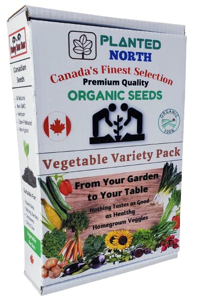Organic Seeds Vegetables Variety Pack Canada - 15 Heirloom, Non GMO ...