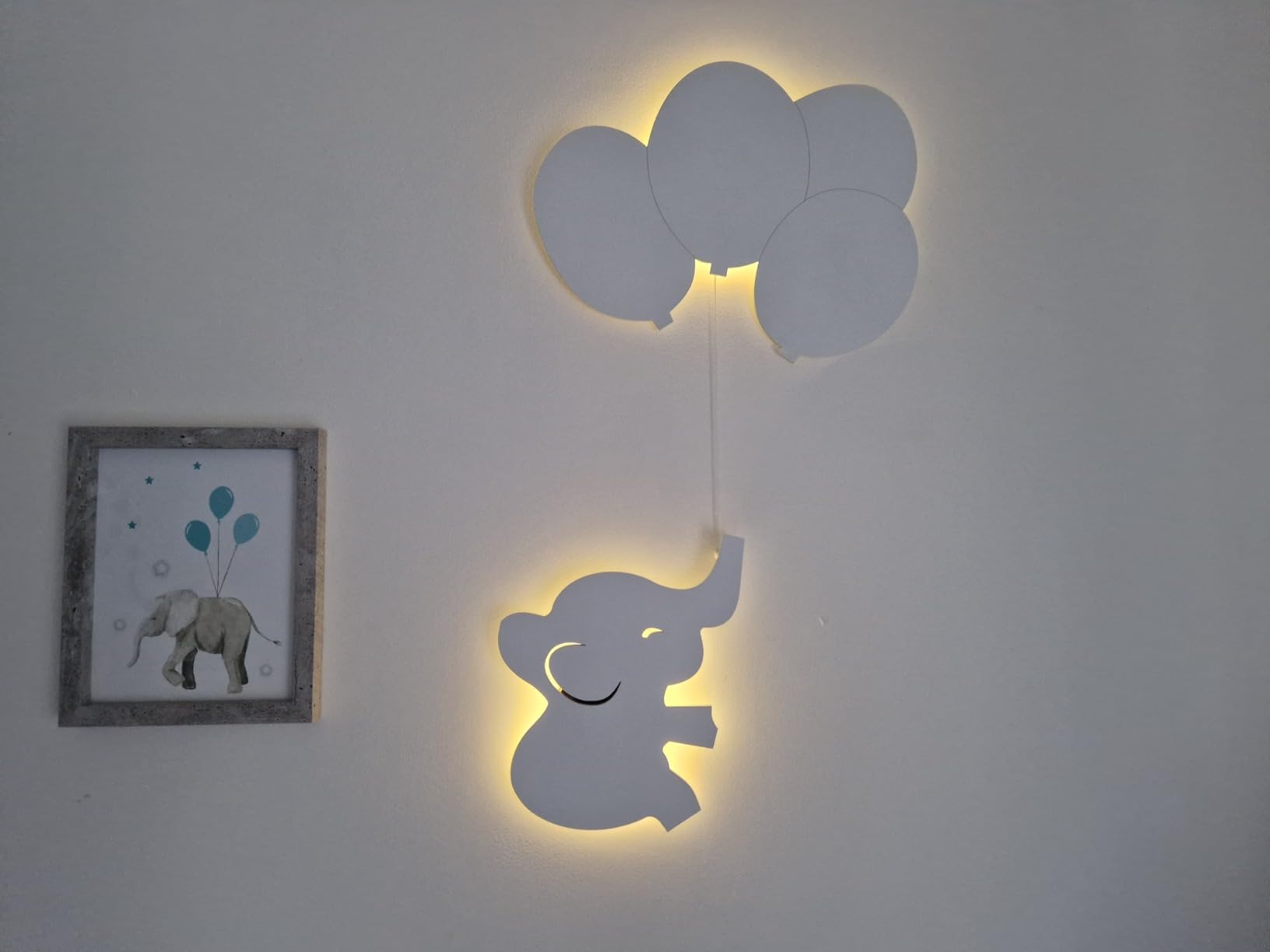 Marco Paul White Wooden Night Light Wall Mounted Nursery Lighting Baby ...