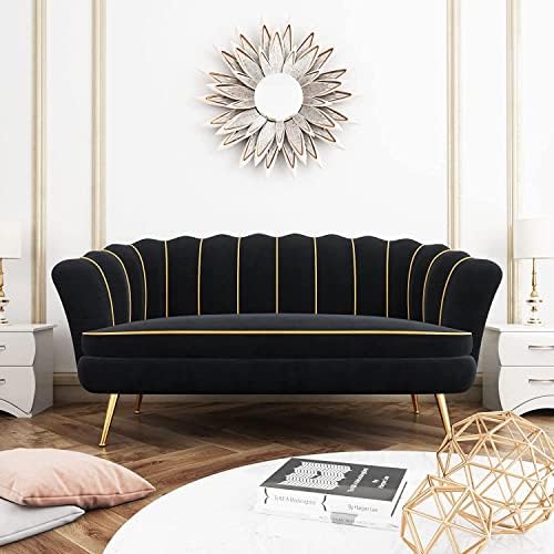 Amazon.com: Loveseat Couch, Modern Velvet Sofa Accent Upholstered ...