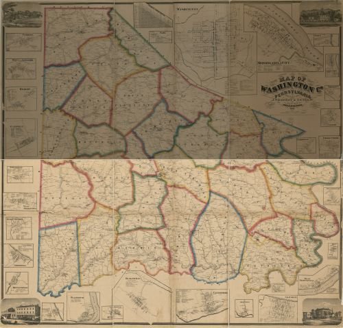 1861 Map of Washington Co., Pennsylvania : from actual surveys - Size ...