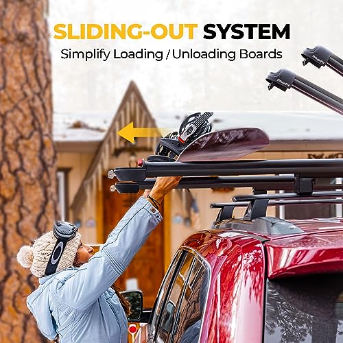 Snapklik.com : BougeRV Lockable T Slot Ski & Snowboard Racks For Car ...