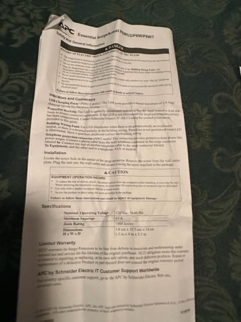 Amazon.com: APC Surgearrest 6 Outlet Surge Suppressor, 1080 Joules (P6w ...