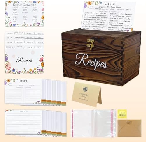 Amazon.com: Simply Daisy Recipe Box with Cards and Dividers | Recipe ...