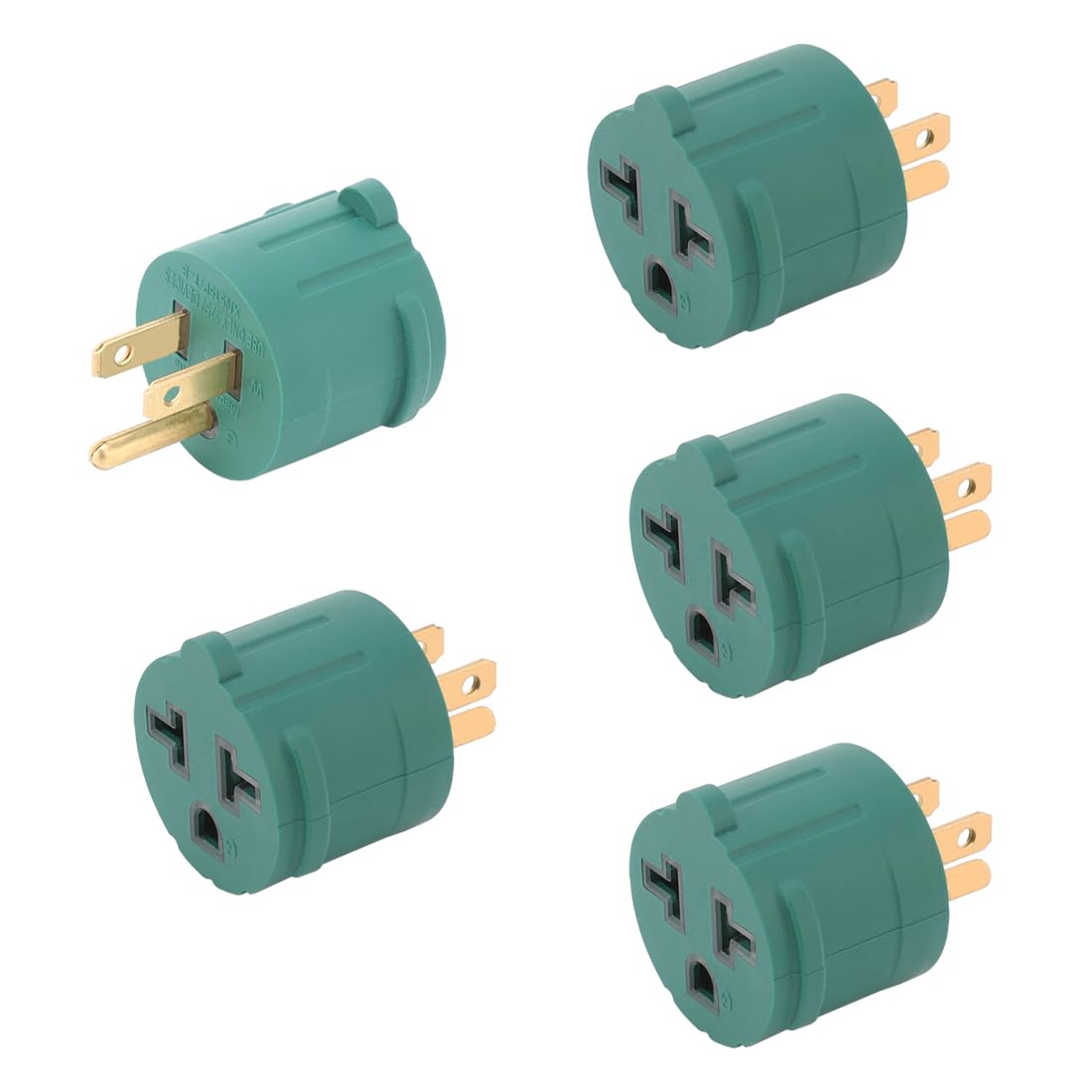 Amazon.com: [5-Pack] Nema 15 Amp to 20 Amp Plug Adapter Listed NEMA 5 ...