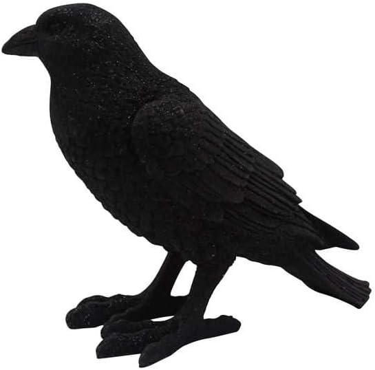 Amazon.com: 2PCS Resin Fake Crow Raven Statue Black Bird Model ...