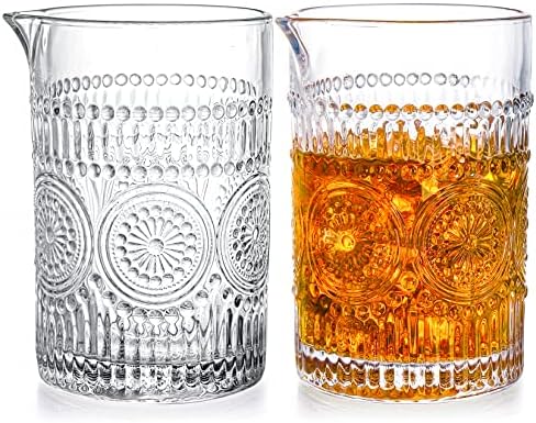 Amazon.com | Coloch 2 Pack Crystal Cocktail Mixing Glasses, 22 Oz ...