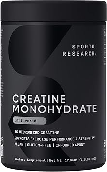 Amazon.com: Sports Research Creatine Monohydrate - Gain Lean Muscle ...