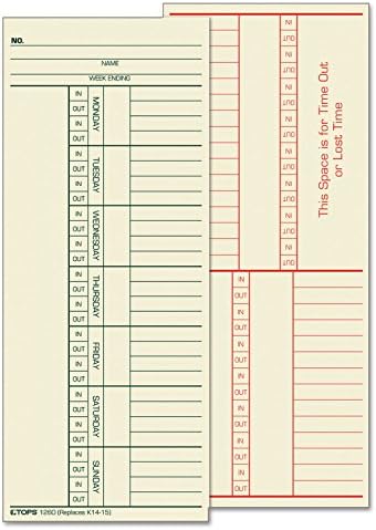 Amazon.com : TOPS Job Cards, 2-Sided, 3-1/2" x 8-1/2", Manila, Green ...