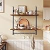Amazon.com: Bestier 24" Floating Kitchen Shelves Wall Mounted 2 Tier ...