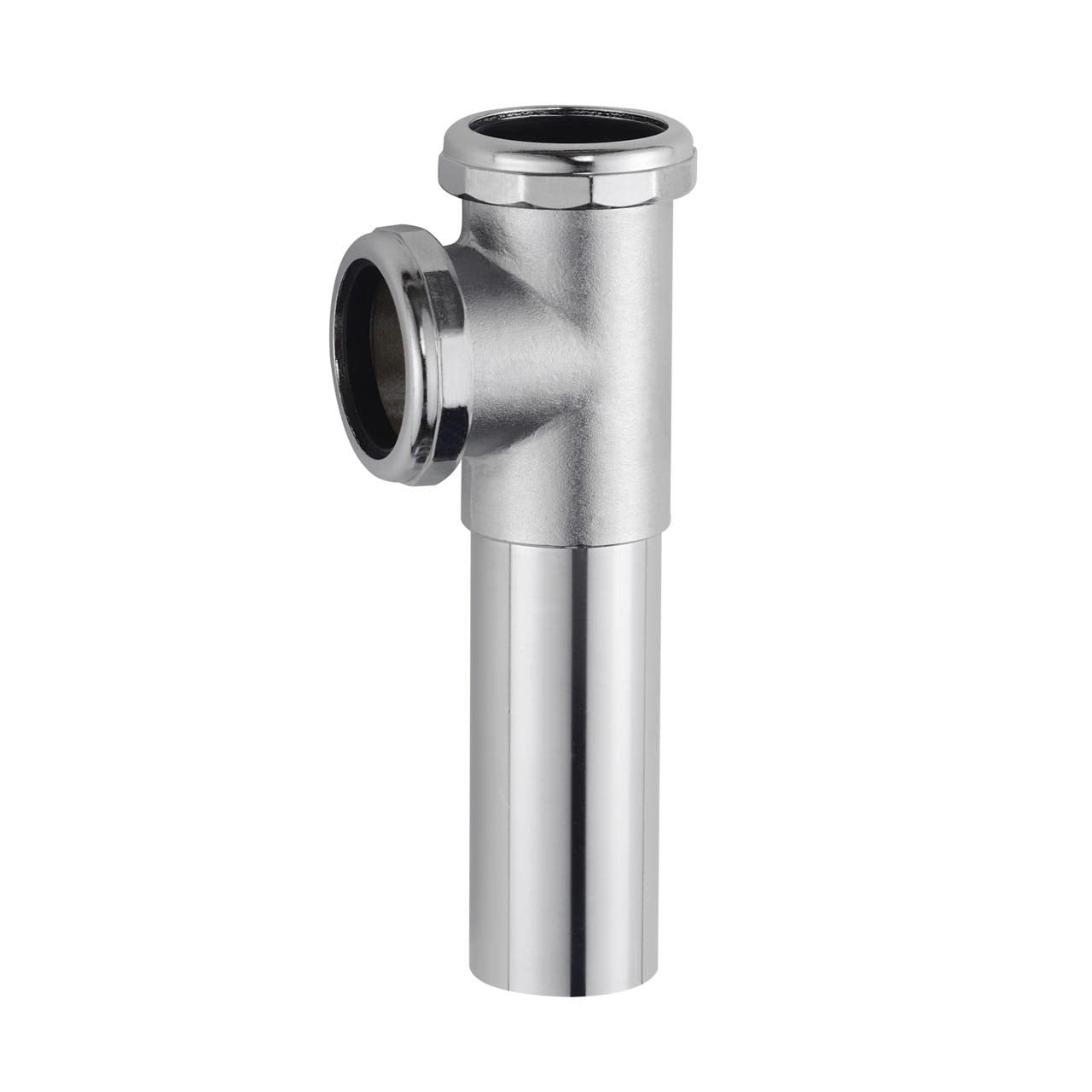 ZM Cast Brass End Outlet Tee with Baffle, 1-1/2-inch, Chrome Finish ...