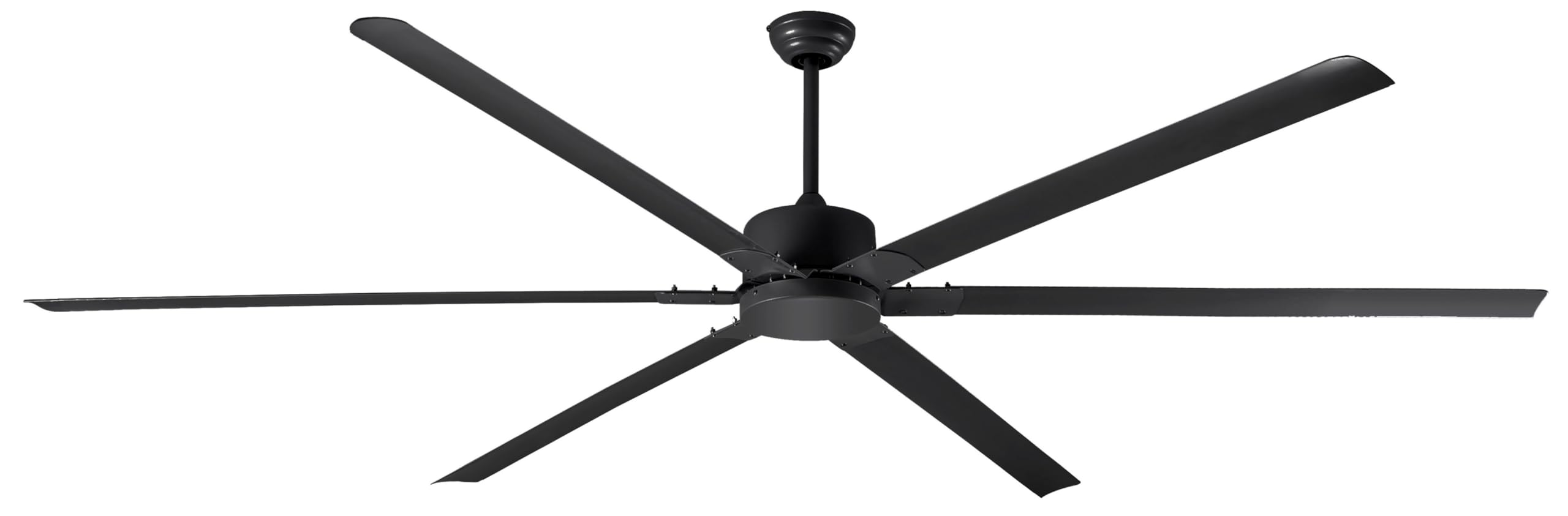 CP96BK Industrial Ceiling Fan, 96-Inch - Sleek Matte Black, Downrod ...