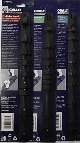 Amazon.com: Kobalt 1/4" 3/8" 1/2" Drive Socket Storage Rails 22971 ...