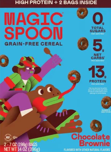 Amazon.com: Magic-Spoon Chocolate Brownie Grain-Free Cereal, 14 oz ...