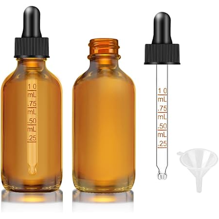 Amazon.com: LXLOVESM 4 Pcs 1oz+2oz Amber Glass Dropper Bottle,Tincture ...