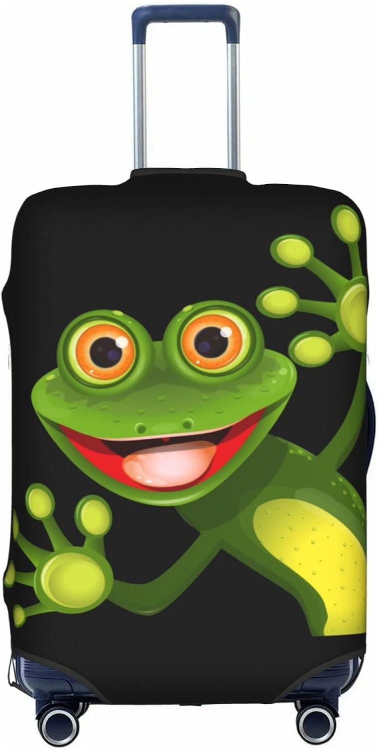 Amazon.com | Travel Luggage Cover Suitcase Protector, Merry Green Frog ...