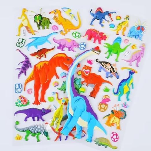 Cots and Cuddles 3D Puffy 120+ Dinosaur Stickers 3D T-Rex, Spinosaurus ...
